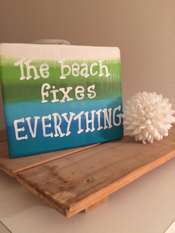 Beach wall decor Wooden beach themed sign Coastal by DebDebsCrafts