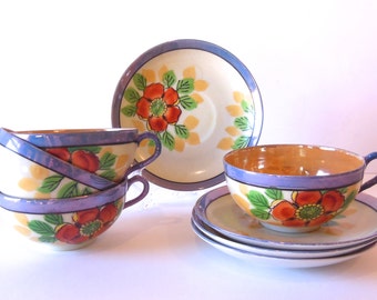 Blue lusterware | Etsy