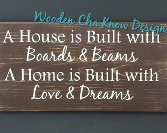 Items similar to A House is Built with Boards and Beams A Home is Built ...