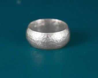 Sterling Silver Hammered Ring Hammer Forged Ring Sterling