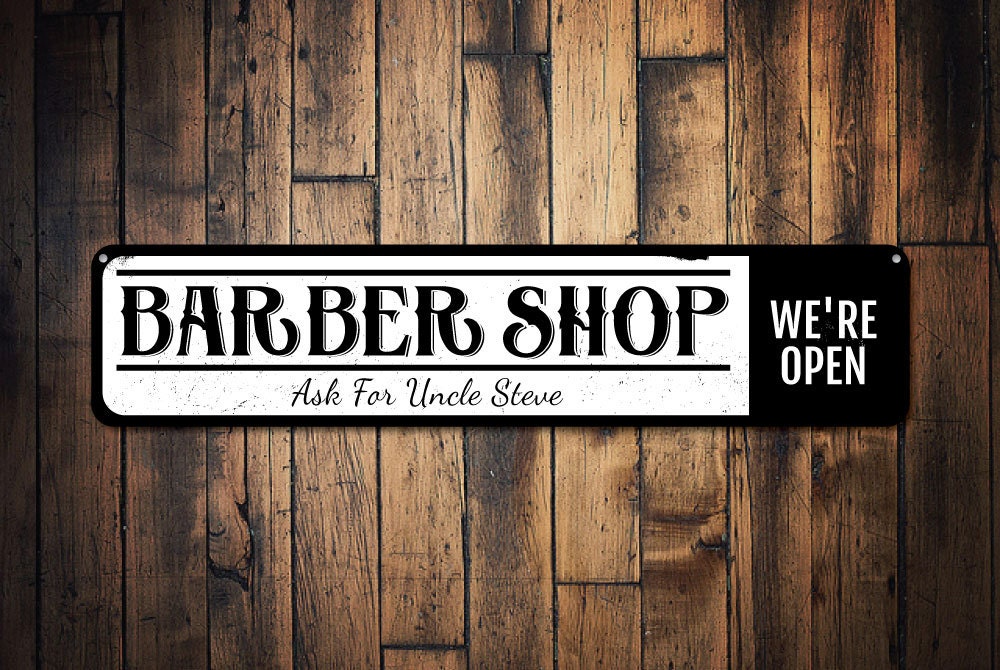 Barber Shop Sign Personalized We're Open Sign Custom