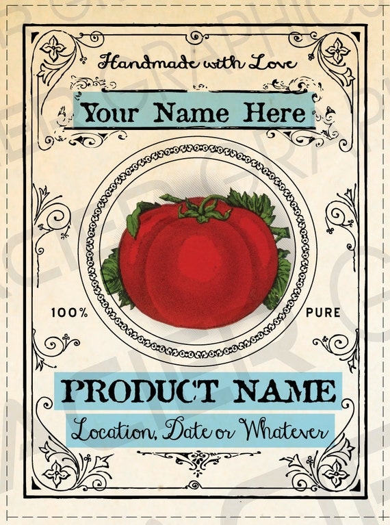 Tomatoes Label Tomatoes Canning Label Country Tomato Tags