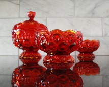 Unique red depression glass related items | Etsy