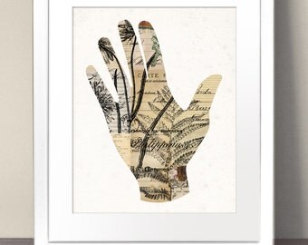 Handprint canvas art | Etsy