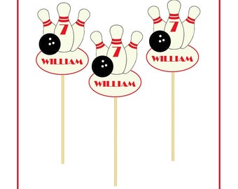 Bowling cake topper | Etsy