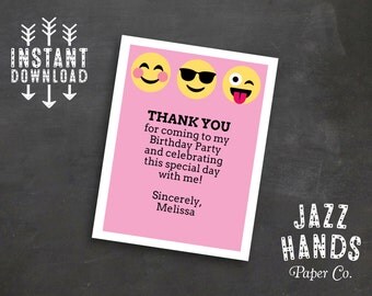 Emoji thank you card | Etsy