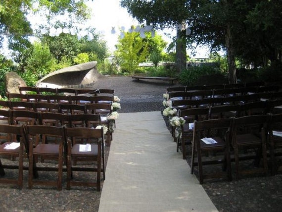 burlap aisle runner wedding Rustic shabby by FantasyFabricDesigns