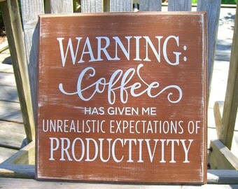 Wooden coffee sign | Etsy