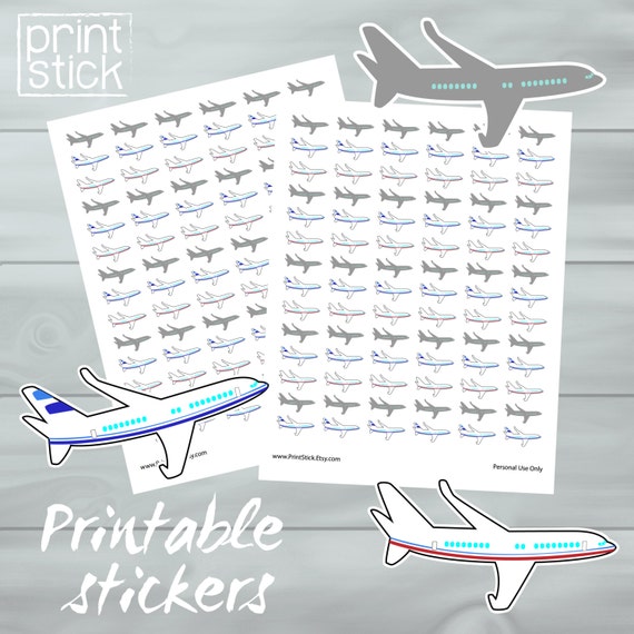Realistic Airplane Stickers Printable Sheet Fits Erin