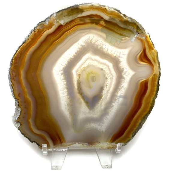 Large Natural Agate Slice Geode Polished Crystal Quartz with