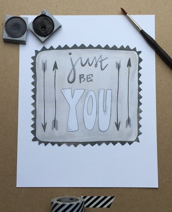 Items similar to Neutral Just Be You Kids Nursery Art Print, Children's ...
