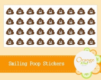 Poop emoji sticker | Etsy