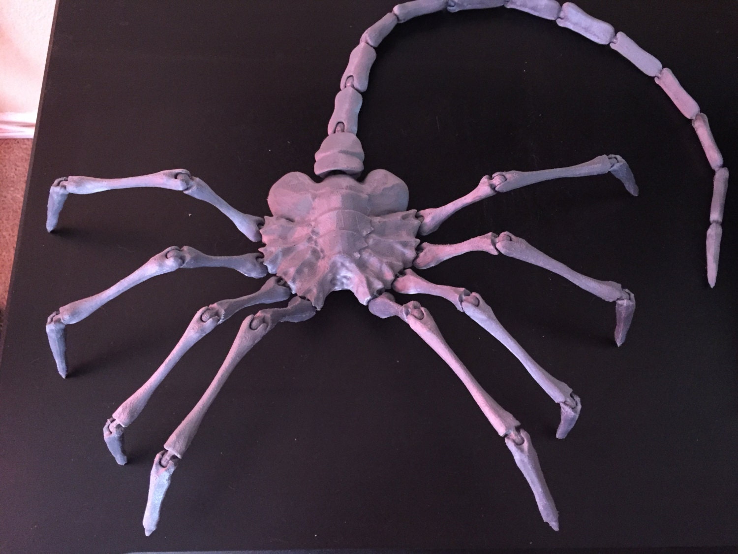 3D Printed Life Size Pose-able Alien Facehugger model