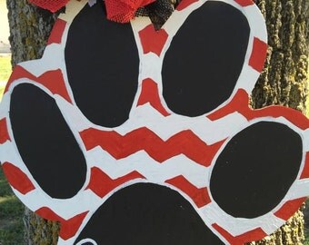 Items similar to Chevron Paw Prints 5x7 on Etsy
