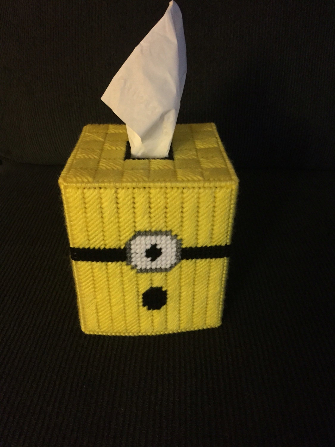 Minions Handmade Plastic Canvas Tissue Box Cover