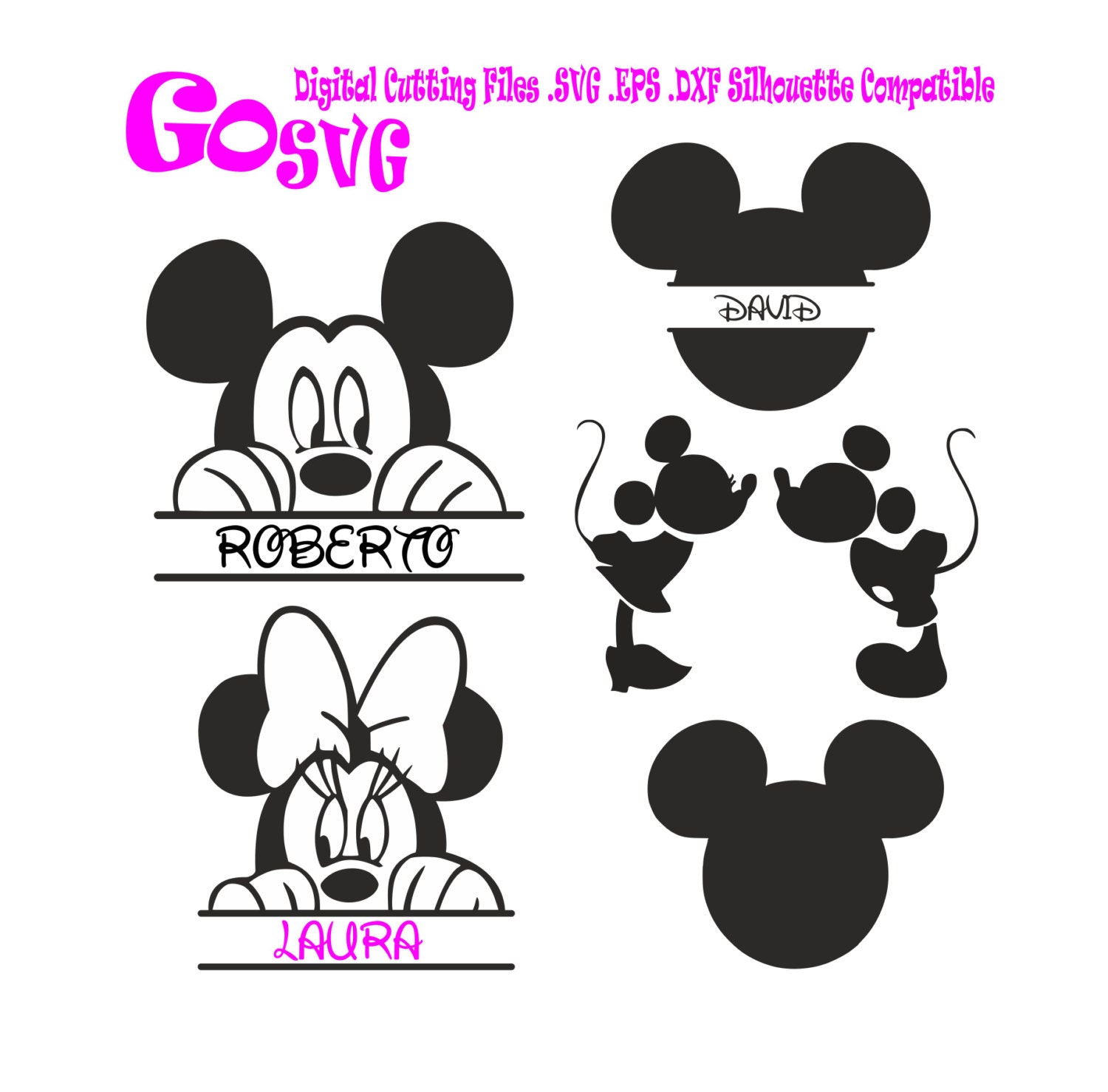 Mickey Monogram Svg Minnie Monogram Svg Minnie Mouse Svg