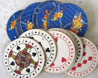 Round playing cards | Etsy