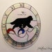 Stained Glass Clock with Newfoundland Dog in Movement Tiffany