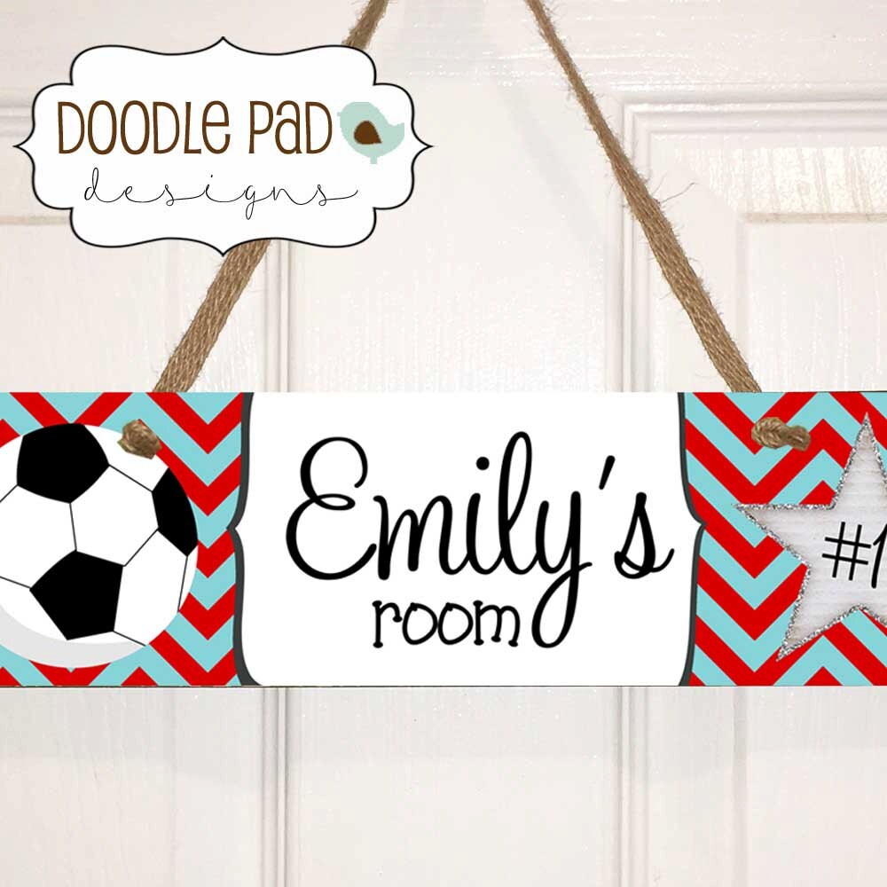 Personalized Soccer Door Sign Soccer Gift Soccer Wall Art