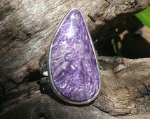 Unique charoite ring related items | Etsy