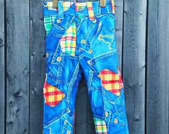 Patchwork pants | Etsy