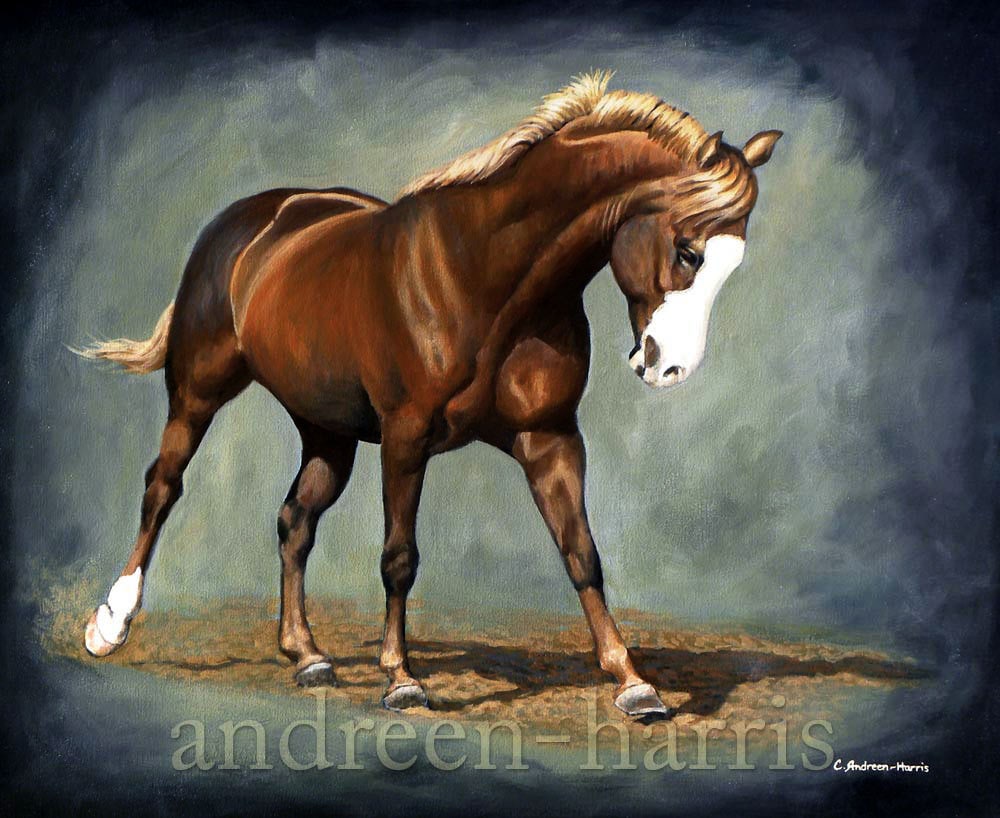 Cantering Horse Original Acrylic by AndreenHarrisArt on Etsy