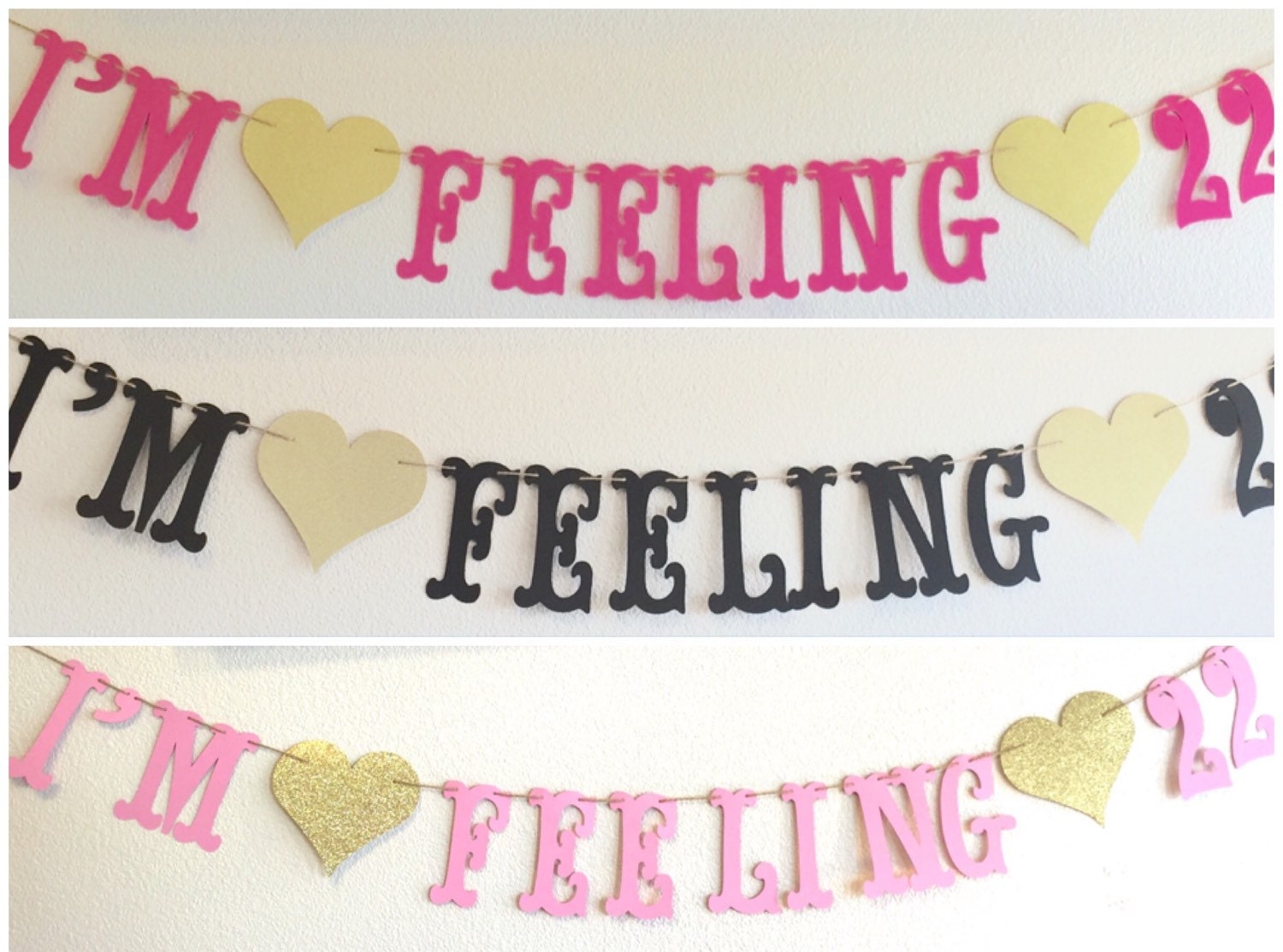 Im Feeling 22 Birthday Banner Photo Prop 22nd