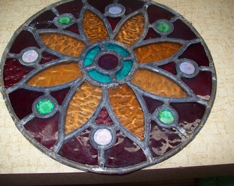 Round stained glass | Etsy