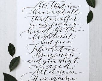 Calligraphy quote | Etsy