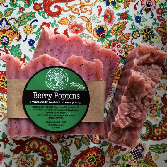 BERRY POPPINS-Exfoliating Poppyseed Soap-Vegan-Gluten