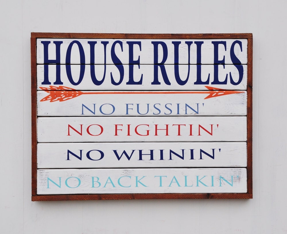 House Rules Sign Family Rules Sign Custom Wood Sign