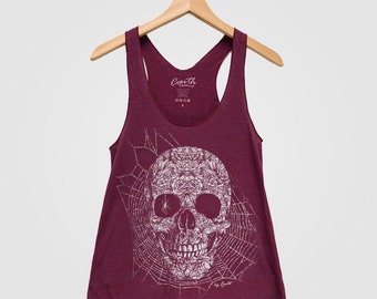 Halloween Skeleton Women Tank Top American by Couthclothing
