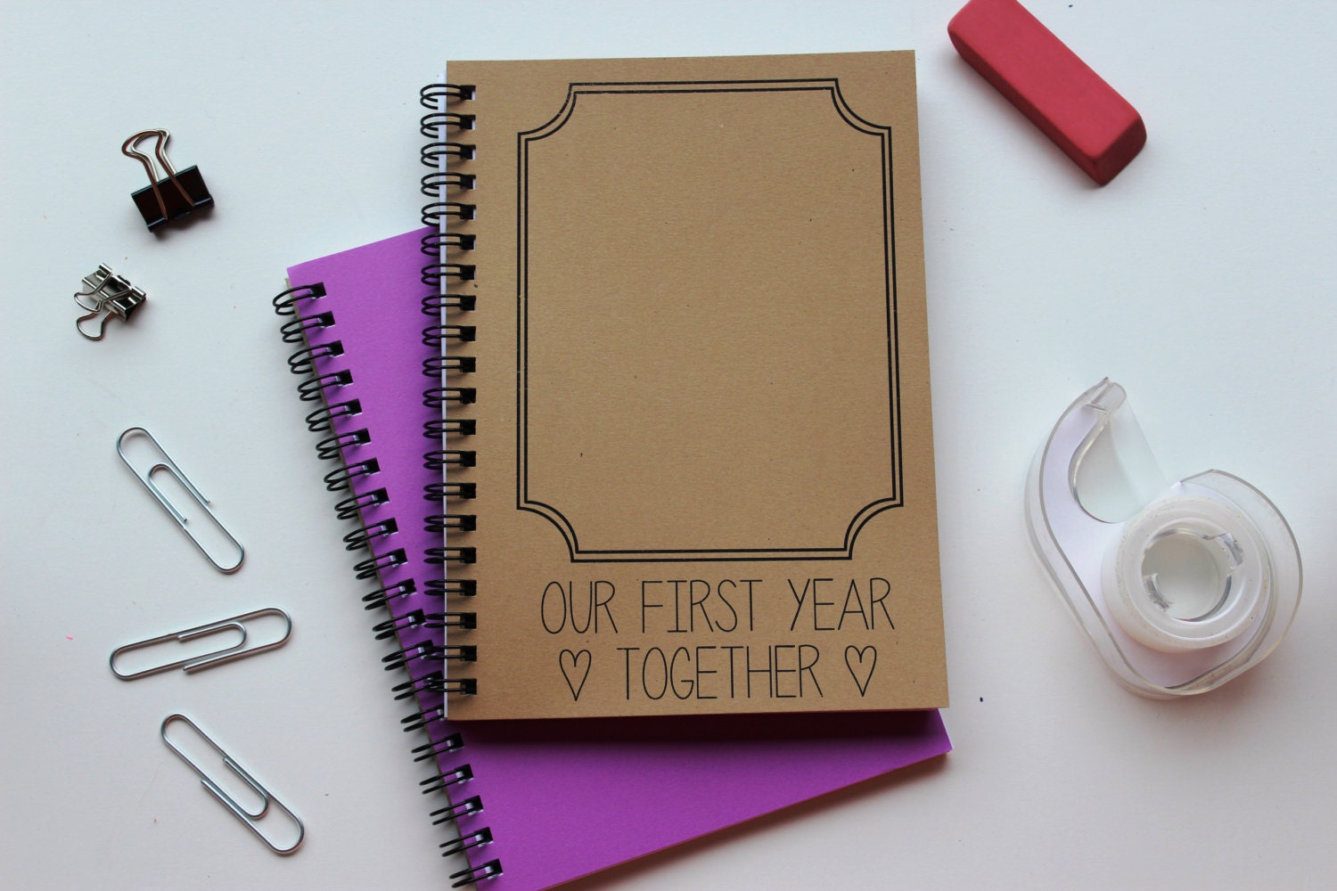 Our First Year Together with outline photo frame 5 x 7