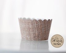 Unique burlap cupcake wrapper related items | Etsy