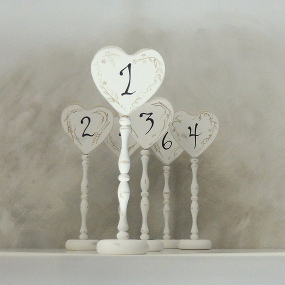 Wedding Table Numbers Signs Rustic Table by WoodenHeartButtons