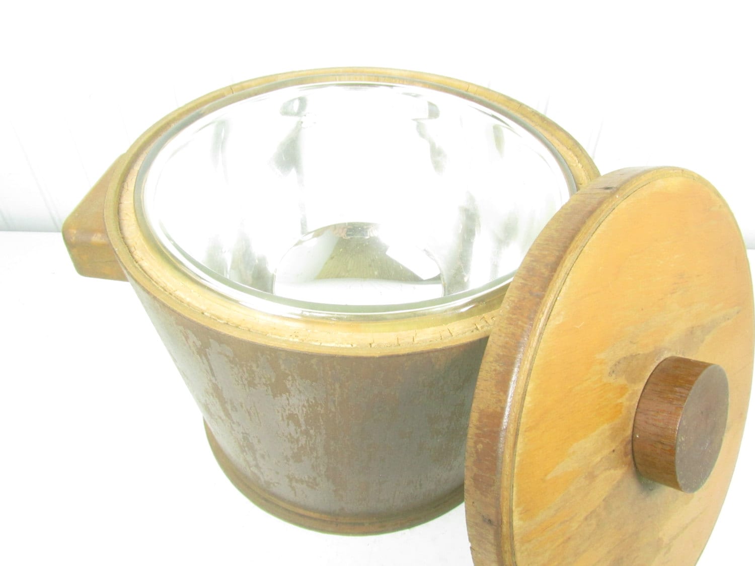 Thermos Ice Bucket Retro Wood Ice Bucket Glass Lined Ice