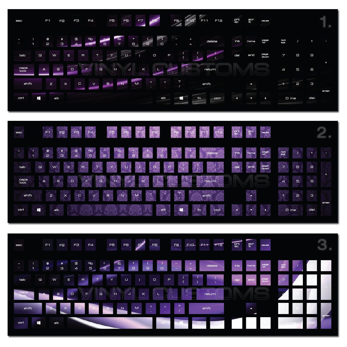 Mechanical Keyboard Vinyl Decal Kit Cherry MX Keycaps PC Vinyl