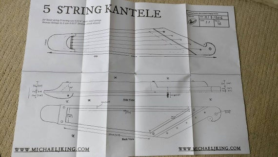 Plans for 11 & 5 String Kantele Full size A1 paper with