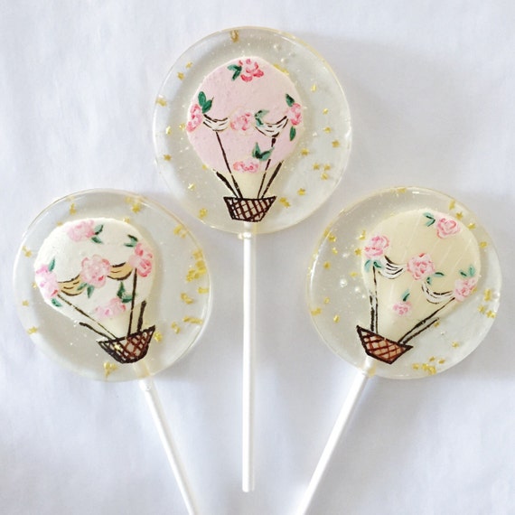 3 Hot Air Balloon Cotton Candy Flavored Lollipops