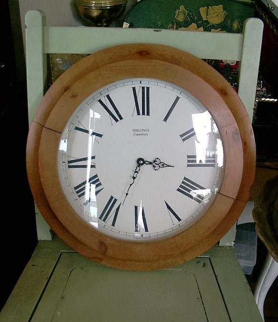 Large Old Pine Clock by Shillings of Canterbury England