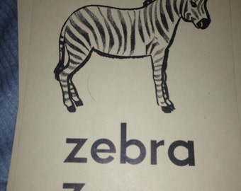 Zebra flash card | Etsy