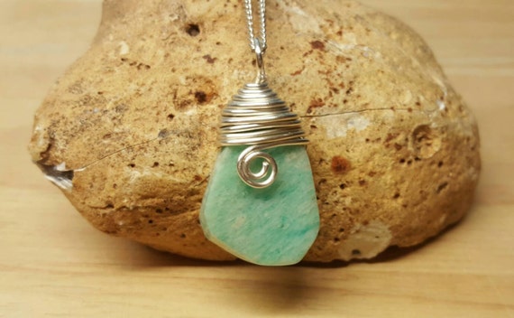 Peruvian Amazonite pendant necklace. Virgo jewelry. Reiki jewelry uk ...