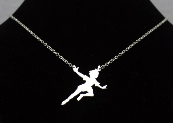 Peter Pan necklace Sterling Silver Peter Pan Pendant Fairy