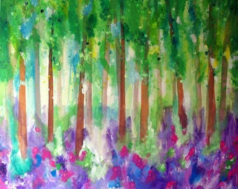 Bluebell painting | Etsy