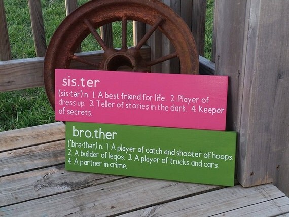 Brother Sister Signs Set of Wooden Signs by RusticLaneCreations