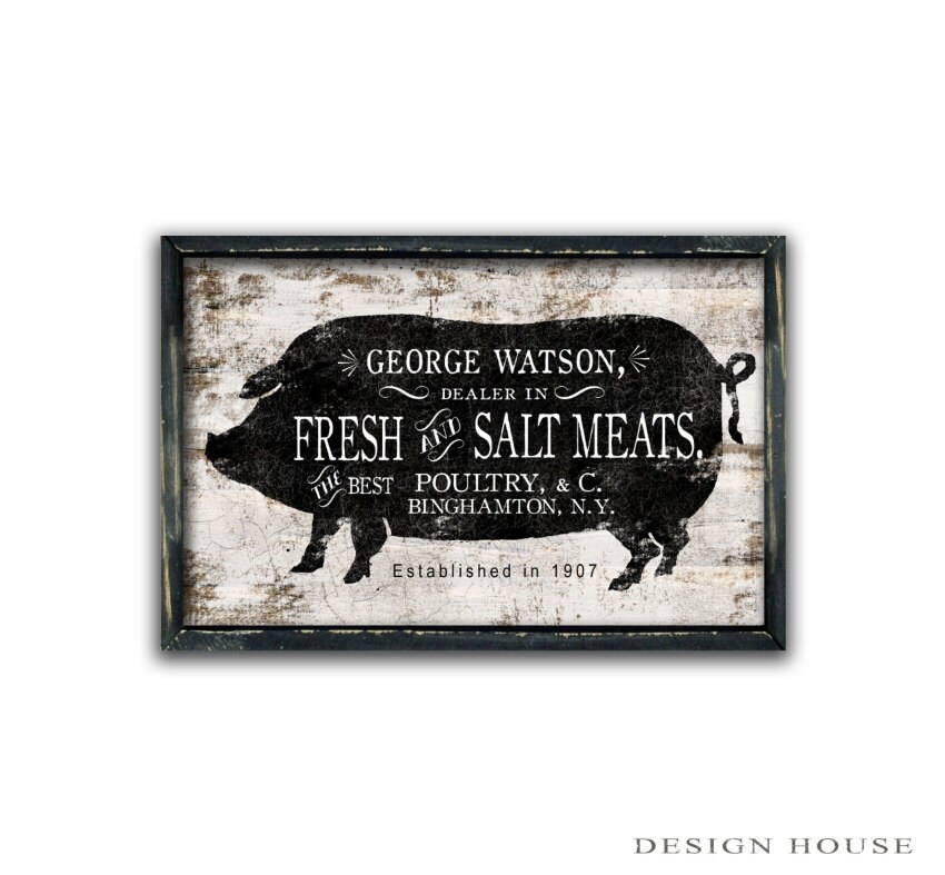 Pig sign farmer's market sign hog sign farmhouse signs