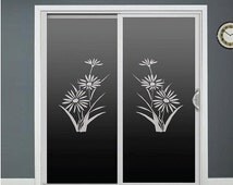 SALE Flower Glass Door Decals Sliding Door Decal Door Stickers Window ...