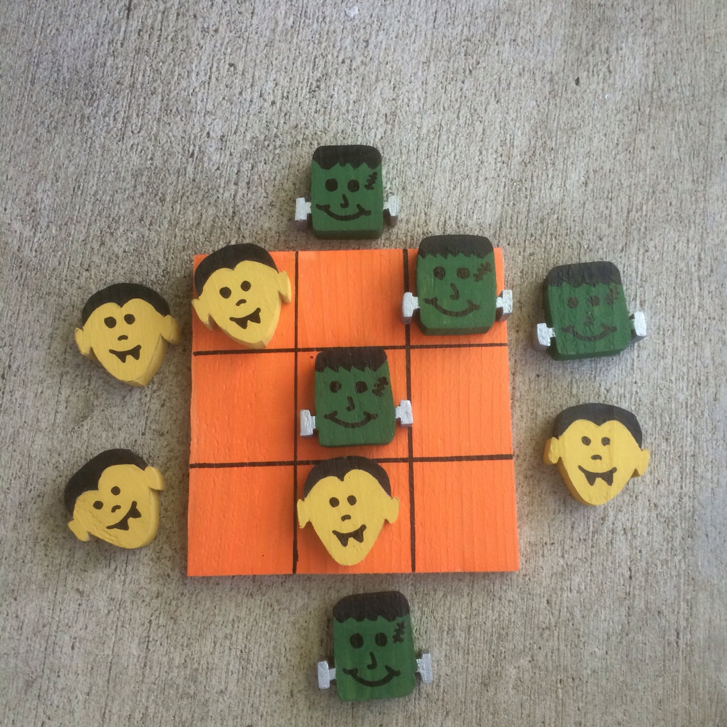 Halloween Frankenstein and Vampire Tic Tac Toe