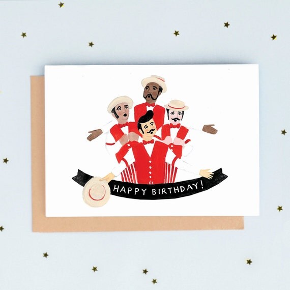 Barbershop Quartet Birthday Card