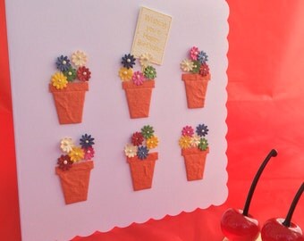 Flower pot card | Etsy